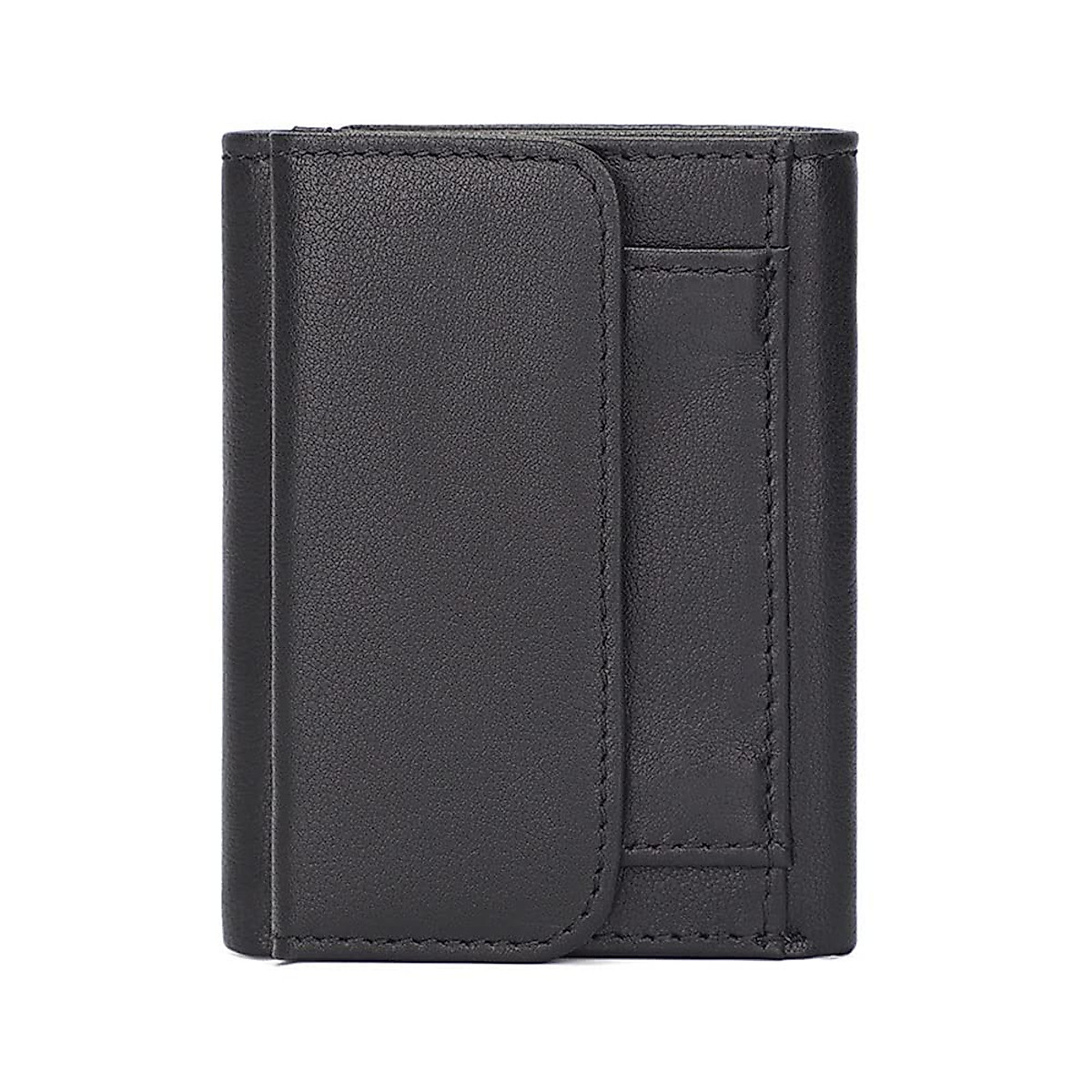 XIXIDIAN Fashion Men's Coin Purse Wallet RFID Blocking Man Leather Wallet，Genuine Leather Slim Trifold with ID Window (Color : Black, Size : 11 * 8CM)