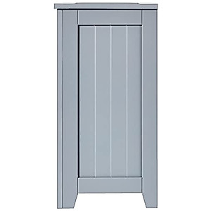 Redmon 18'' x 11.25'' x 23.25'' Contemporary Country Wainscot Style Wooden Clothes Hamper for Bedroom, Bathroom, and Laundry Room, Grey