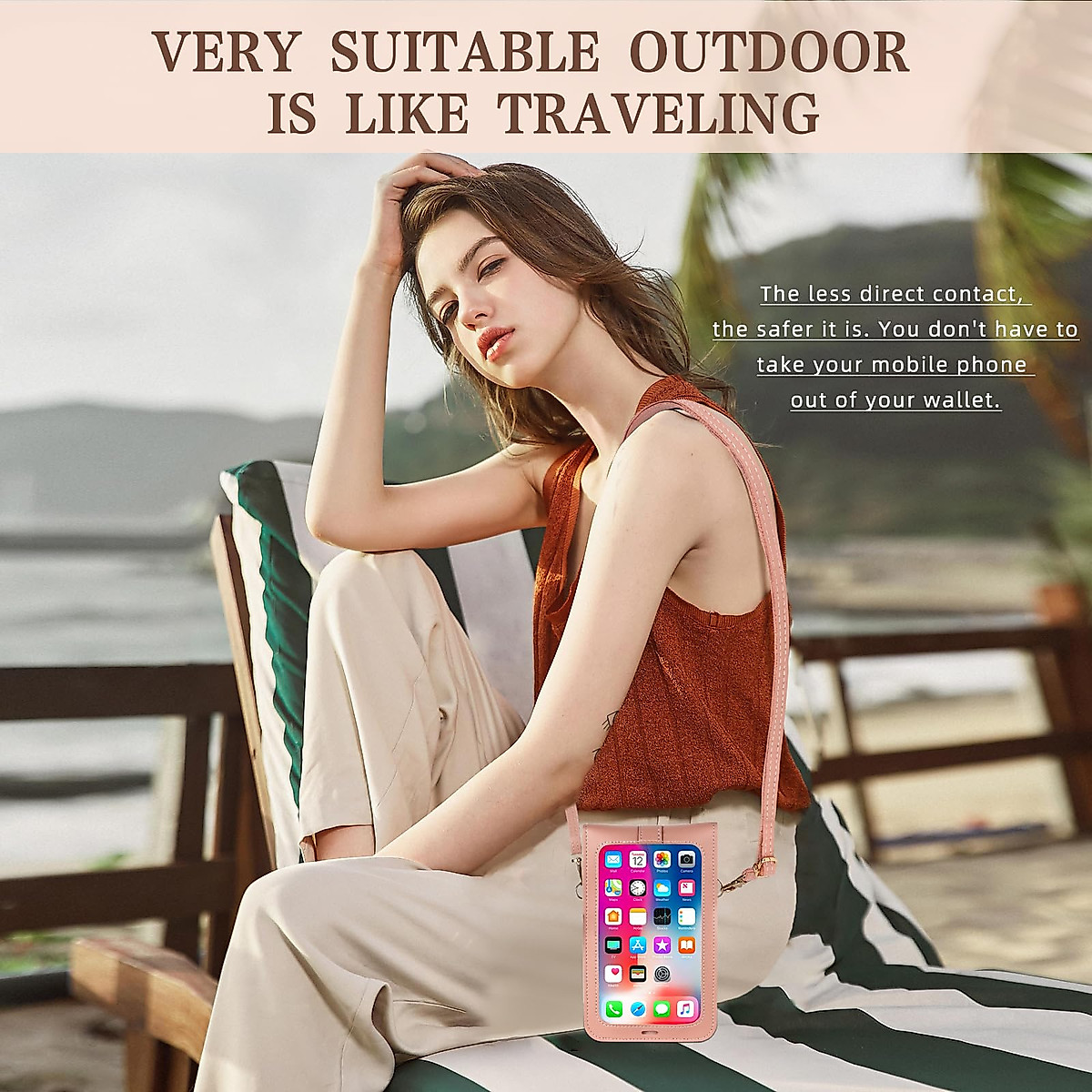 Toniker PU Leather Multi Pocket Casual Small Crossbody Bag Cell Phone Purse Wallet for Women