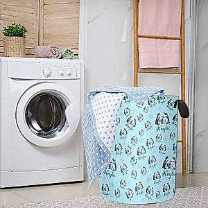 Personalized Penguin Laundry Hampers with Name/Text for Teen Boys Girls Room, Laundry Basket Dirty Clothes Hamper for Bedroom Laundry