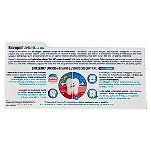 Biorepair: Oral Care Junior 7-14 Years Toothpaste, Fluoride Free, with Mint Extract - 2.53 Fluid Ounces (75ml) Tube [ Italian Import ]