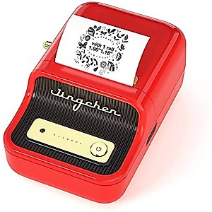 NIIMBOT B21 Inkless Label Maker, Mini Thermal Label Maker Compatible with iOS & Android, for Home Organization, Business, Barcode, QR Code, with 1 Pack 1.96x1.18 inch White Label, Red