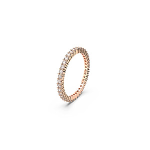 SWAROVSKI Vittore Ring, Round Cut, Clear Crystals, Rose Gold-Tone Finish US Size: 9; EU Size: 60