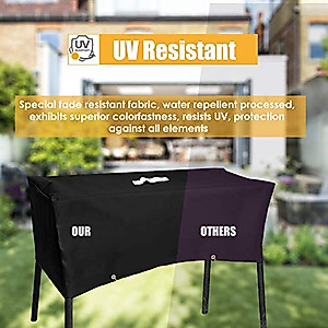 Uniflasy Heavy Duty Patio Cover for Camp Chef 2 Burner Stoves, Fits OSD-60LW, EX-60, CC-60, DL-60, DC-60LW, DH-280, DH-170, SOC-60, UV and Water Resistant Double Stove Cover