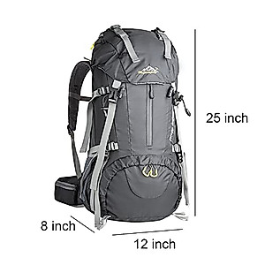 DADAYIYO 50L Hiking Backpack Lightweight Water Resistant,Mountain Climbing Camping Outdoor Sport Daypack Bag with Rain Cover(Black)