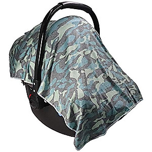 Newborn Swaddle Blankets with Beanie Hat 4 Pack Set for Boys Whale+Camouflage Baby Receiving Blanket