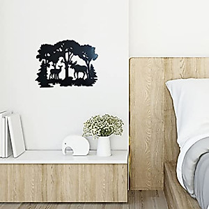 Hummingbird Ornament Animal Metal Art Deer Bear Wrought Iron Silhouette Hollow Wall Art Decor Door Sign Home Decoration Garden Ornament Stain Glass Window Hanging Christmas