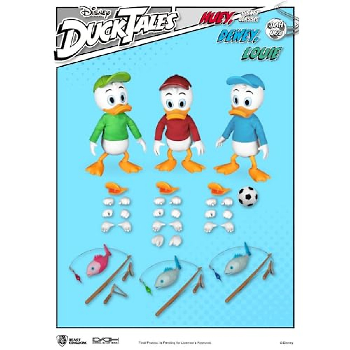 Beast Kingdom DuckTales: Huey, Dewey and Louie DAH-069 Dynamic 8ction Action Figure Set, Multicolor