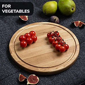 Round Cutting Board 11" - Wood Cutting Board - Oak Cutting Board - Real Wood Cutting Board - Chopping Board for Kitchen - Edge Grain Oak Wood Board