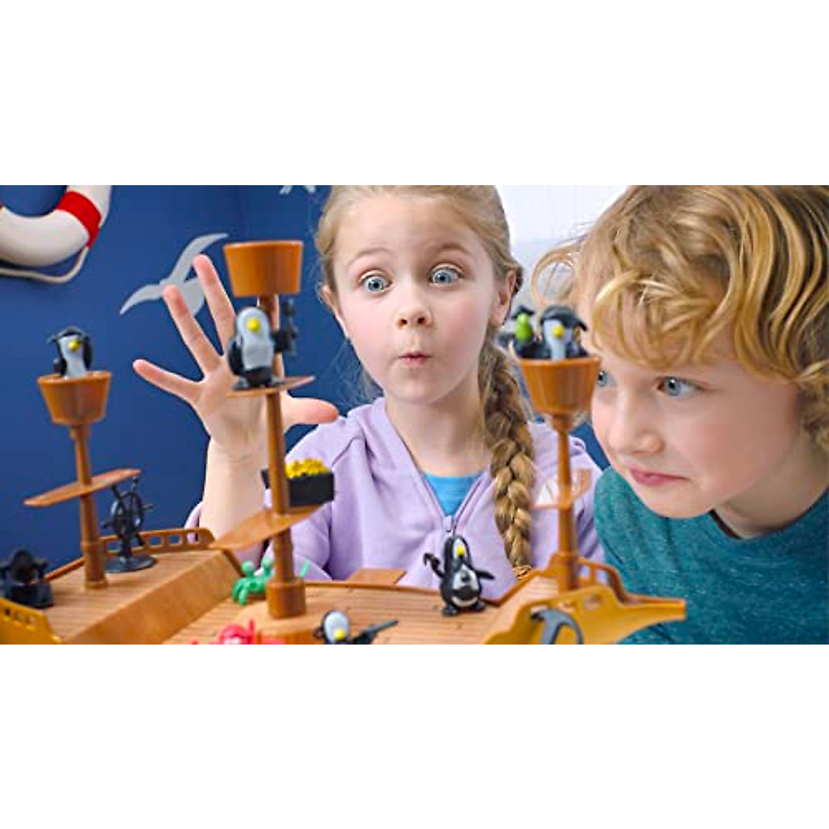 PlayMonster Don't Rock The Boat -- Children's Game -- Balance Yer Mateys or Overboard Ye Go! -- For ages 5+ -- 2-4 Players