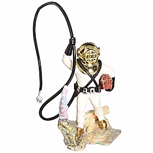 Penn-Plax 50 Aerating Action Bubbler Ornament, Diver with Hose | Color May Vary | Small (050)