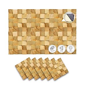 Acepunch 6 Finland Wooden 3D Wall Art Panel Home Decorative Sound Absorbing Dampening Tile Soundproofing Acoustic Music Insulator Noise reduction Home Office Studio Room Finnish Style 12x12in AP1234