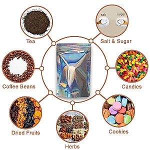 Mylar Bags| Bolsas Mylar| Resealable Bags| Lipgloss Bags| Small Bags for Pckaging| Lash Bags Wholesales| Nail Packaging Boxes| Mylar| Food Storage Bags 4 different sizes 150 pieces (Holographic)