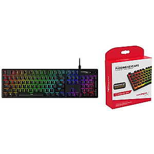 HyperX Alloy Origins - Red Switch + HyperX Pudding Keycaps - Black