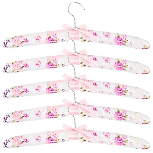VILLCASE 5pcs Garment Hanger, Heavy Duty Cloth Padded Hanger Decorative Dress Hanger Supply for Women Clothes, Sweaters, Dresses, Weddings