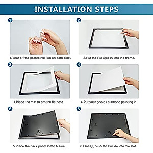 Diamond Art Painting Frames 4 Pack, 12.9x16.9in / 33x43cm Picture Frame Suitable for 12x16 Diamond Art Canvas - Black