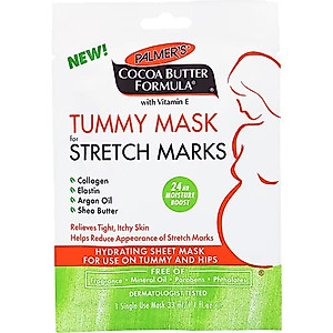 Palmer's Cocoa Butter Formula Tummy Mask, for Stretch Marks and Pregnancy Skincare (Single Use Mask), Unscented