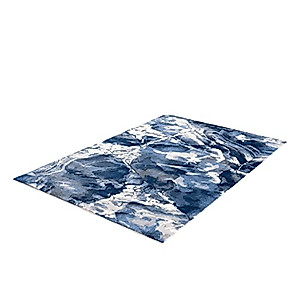 Abani Rugs Regal REG110A Blue Grey Marble Ice Design Area Rug