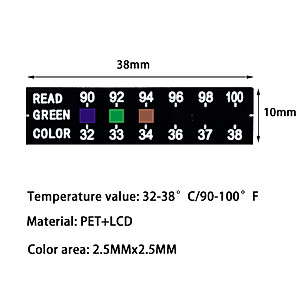 80 Piece Temperature Strips for Urine Drug Testing and Analysis, Disposable Adhesive Urine Test Strip Sticker 90 to 100 Degrees Fahrenheit, 0.4mm Thick LCD Temperature Stickers for Urine Test Bottles