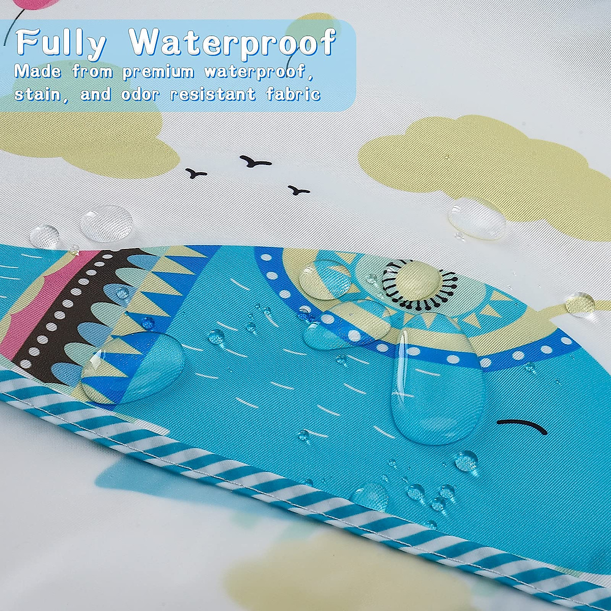 Accmor 3 Pack Short Sleeved Bibs/Waterproof Baby Bibs/Toddler Bibs/Smock, Washable Bibs for Baby Toddler 6-36 Months