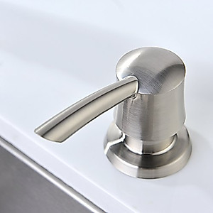 EKRTE Hand Soap Dispenser for Kitchen Sink, Brushed Nickel Dish Sink Dispensers Pump, Liquid Lotion Bathroom Sink Soap Dispenser with 320ML Bottle