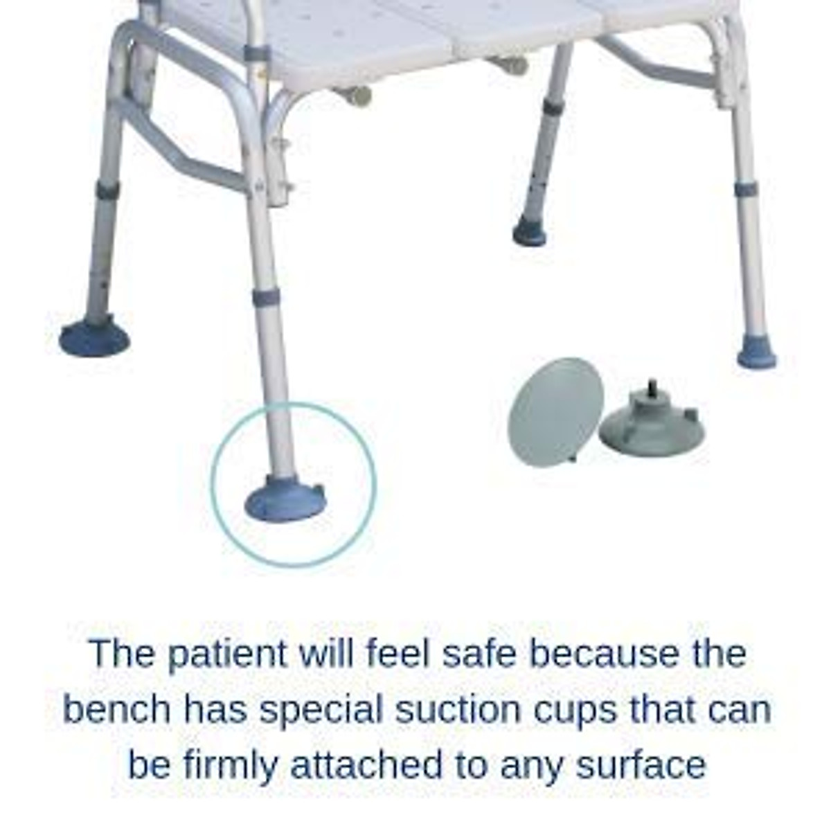 HEALTHLINE Tub Transfer Bench, Lightweight Medical Bath and Shower Chair with Back, Non-Slip Seat, Transfer Bench for Elderly and Disabled, Medical Bath Shower Chair, Adjustable Height, White