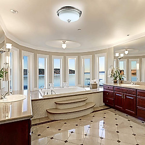 Akicon Exhaust Fan, Ultra Quiet 110CFM 1.5 Sones Ventilation Exhaust Bathroom Fan with Light and Nightlight, 3 Years Warranty (Brushed Nickel)