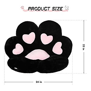 OtNiap Cute cat Paw Plush Pillows, Soft and Comfortable Sofa Cushions/Office Chair Seat Cushion Lazy Sofa Bear Paw Chair Cushion for Chair,Home, Bedroom Shop and Restaurant Decor 24"x 22" (Black)
