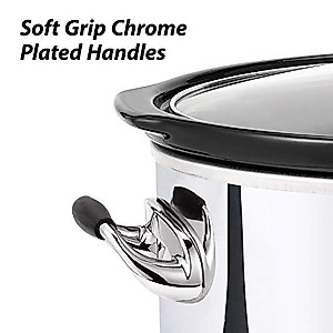 Crockpot 7 Quart Slow Cooker with Programmable Controls and Digital Timer, Polished Platinum