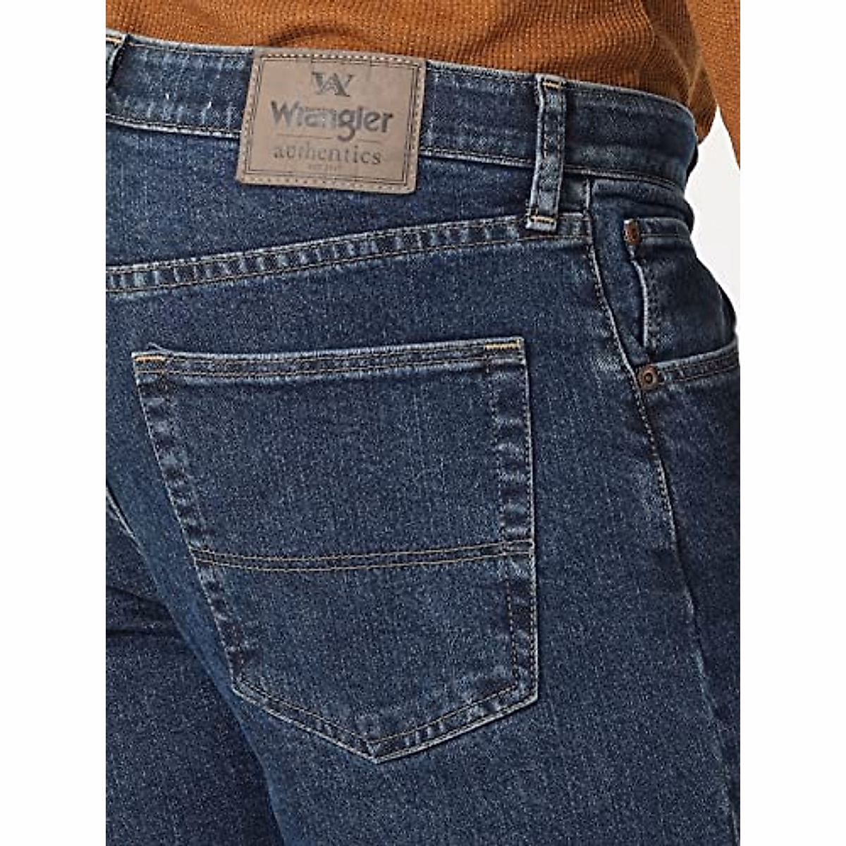 Wrangler Authentics Men's Regular Fit Comfort Flex Waist Jean, Dark Stonewash, 34W x 30L