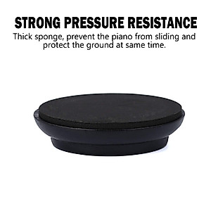 FameFame Solid Wood Piano Caster Piano Leg Floor Protectors, 3-Pack Grand Piano Caster Cups with Non-Slip & Anti-Noise Foam (Black)