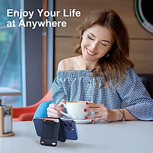 HLHGR Magnetic Wallet Card Holder Compatible with MagSafe，iPhone Wallet with Adjustable Stand for iPhone 14 Pro Max/14 Plus/14 Pro/14, iPhone 13 Pro Max/13 Pro/13, iPhone 12/12 Pro/12 Max Black