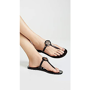 Tory Burch Women's Mini Miller Thong Flip Flops, Perfect Black, 7 Medium US