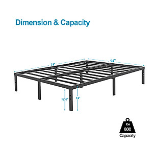 AUTSTA Full Size Bed Frame No Box Spring Needed,Bed Frame Full Size Esay Assembly, Heavy Duty Metal Bed Frame Full Size with Storage,Full Platform Bed Frame Noise Free