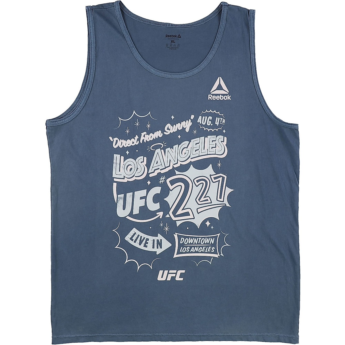 Reebok Mens Direct from Sunny Los Angeles Tank Top, Blue, X-Large