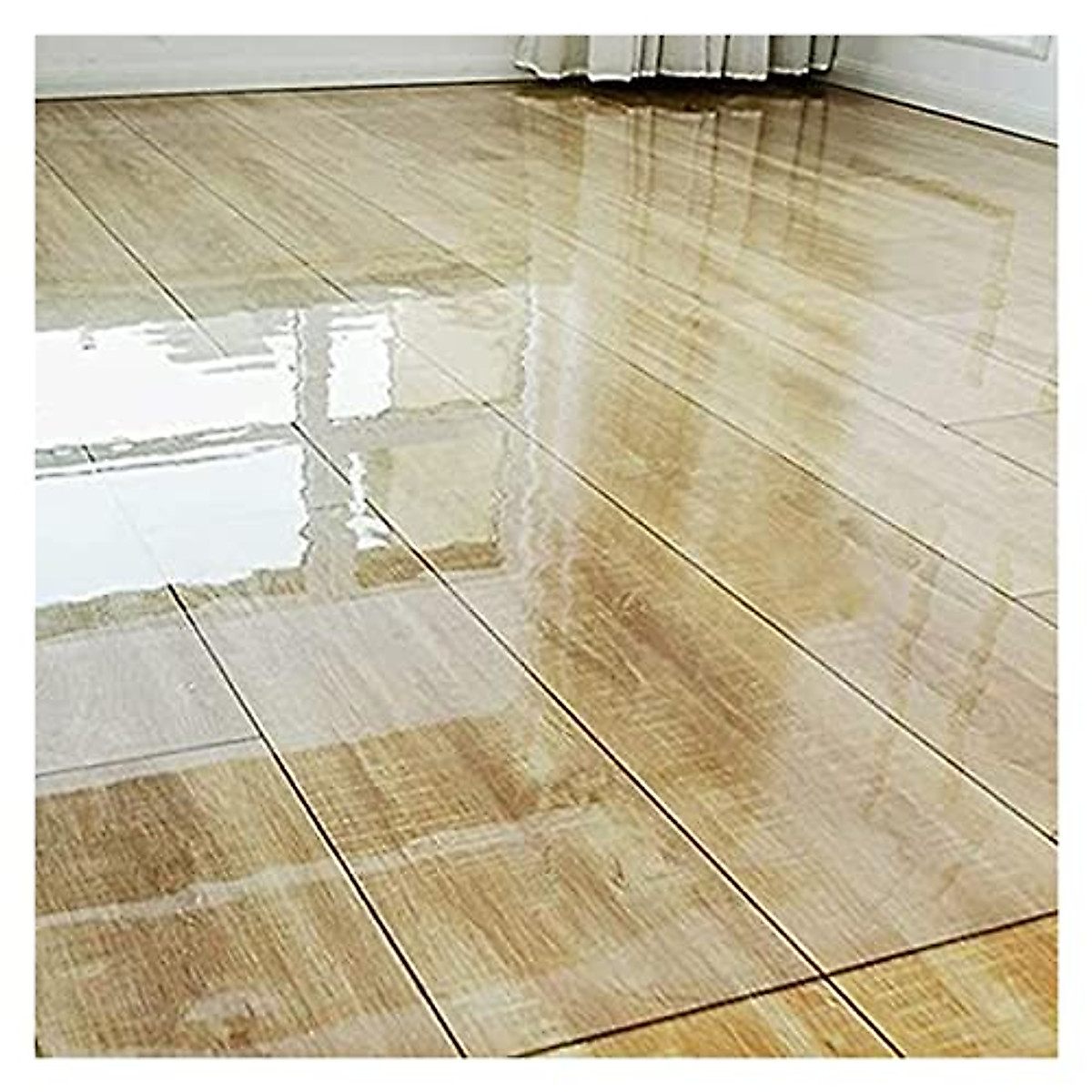 Clear PVC Desk Chair Mat PVC Hardwood Floor Mat Protector,1.5mm Thick, Clear Vinyl Floor Runner Protect Pads/Non Slip Transparent Doormat Protector Chair Mat,85/105/125/145cm Wide for Office & Home (