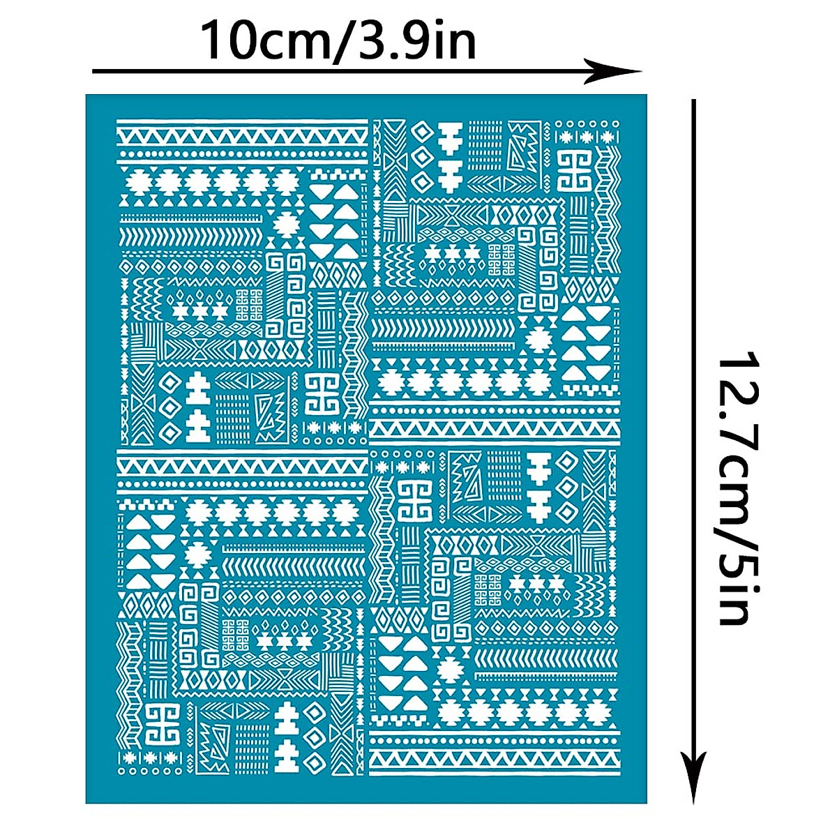 OLYCRAFT 4x5 Inch Tribal Geometric Clay Stencils Tribal Pattern Silk Screen for Polymer Clay Floral Silk Screen Stencils Mesh Transfer Stencils for Polymer Clay Jewelry Making