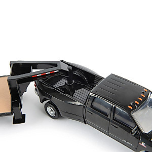 Case IH1/32 Big Farm Ram Dually Quad Cab with Lowboy Trailer and Case SV340B Skidsteer Loader 47155, unisex-adult