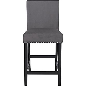 New Classic Furniture Celeste Faux Marble Counter Dining Table with Four Chairs, 5-Piece, Gray