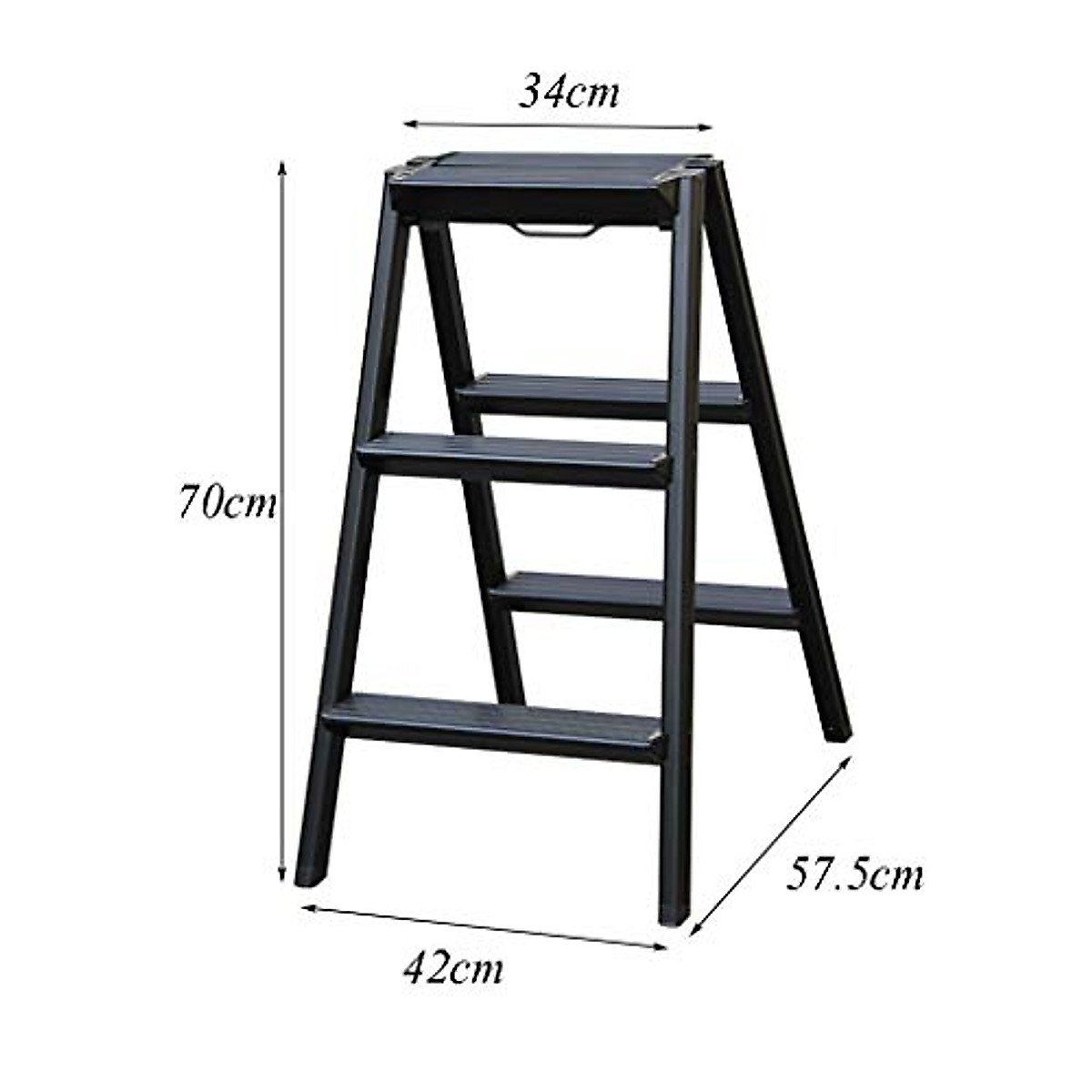 PENGJIE Folding Ladder Step Stool Ladder 3 Step Folding Aluminum Stool Heavy Duty Steel Portable Anti Slip Mat Tread Compact 120 Kg Capacity