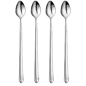KEAWELL Premium Elena Spoon, 4-Piece Spoon Set, 18/10 Stainless Steel, Mirror Polished, Dishwasher Safe (8.3" Iced Tea Spoon)