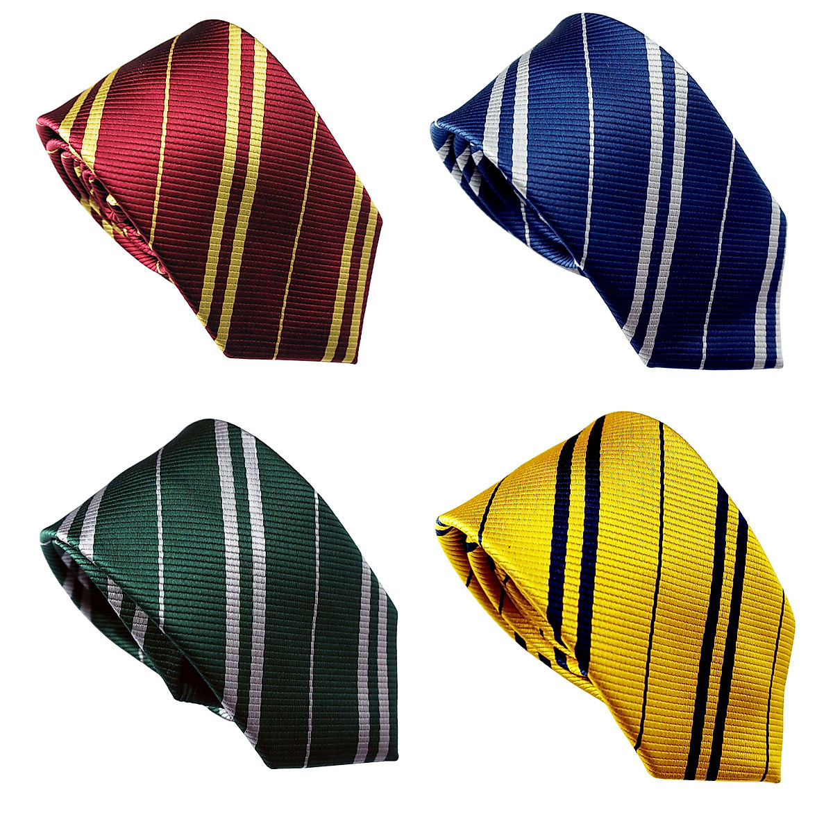 LilMents 4 Pack Pinstriped Formal Necktie Tie Set (Multicolored Set A)