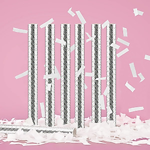 BATTIFE 40Pack White Confetti Wands, 14 Inch Tissue Paper Confetti, Flick Flutter Sticks for Wedding, Celebrations, Anniversary, Birthday, Graduation Party