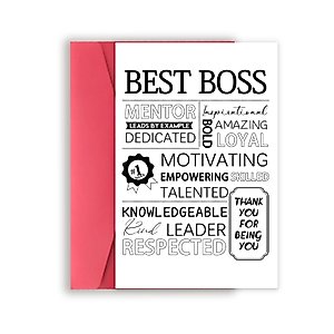 National Boss Day Card Gifts for Office Women Men, Best Boss Ever Card, Happy Boss Day Card from Group, Unique Bosses Day Card from Us Him Her