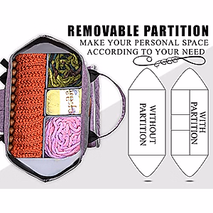 QZLKNIT Knitting Bag Backpack, Crochet Bags and Totes Organizer, Crochet Backpack Organizer, Large Yarn Storage Organizer for Knitting Needles, Crochet Hooks and Other Crochet Accessories (Bag Only)