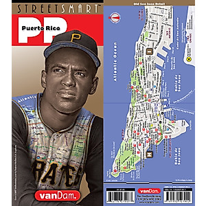 StreetSmart Puerto Rico by VanDam — Laminated pocket size Island Street & Freeway Map to Puerto Rico complete with all attractions, beaches, resorts, ... and shopping plus Old San Juan Detail Map
