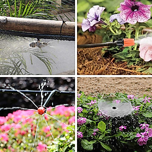 Flantor Garden Irrigation Kit,131ft 1/4" Drip Irrigation Kit Garden Irrigation System with Adjustable Nozzle Dripper Automatic Irrigation Equipment Set for Garden,Greenhouse, Patio,Lawn