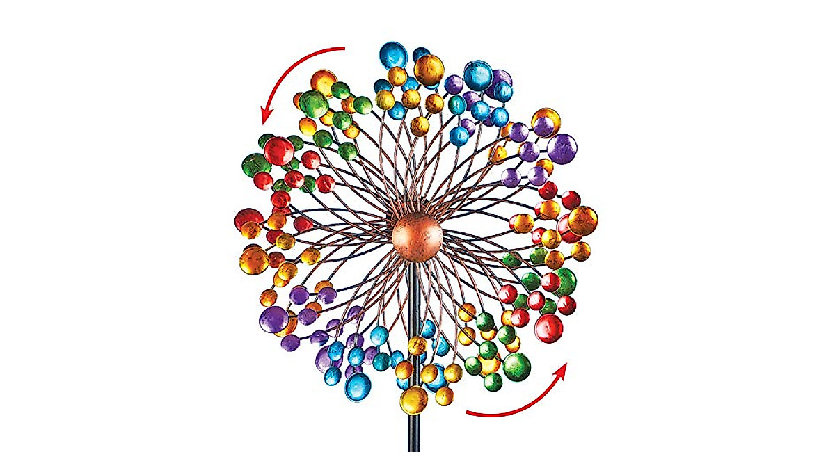 Vibrant Rainbow Double-Sided Spinner for Your Garden