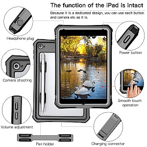 iPad Mini 5 Case - Waterproof iPad Mini 5/iPad Mini 4 Full Body Bumper Case with Built in Screen Protector Drop Proof Anti Scratch Anti Shock Red Case Cover for iPad Mini 5th/4th Generation 7.9"