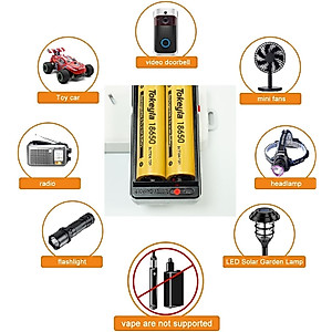 2Pcs 1￵8￵6￵5￵0 Rechargeable Batter￵y W￵i￵th 18650 Rechargeable Battery Charger,Universal Charger for 18￵650 Rechargeable Battery (2Pcs Batte￵r￵y+Charger)